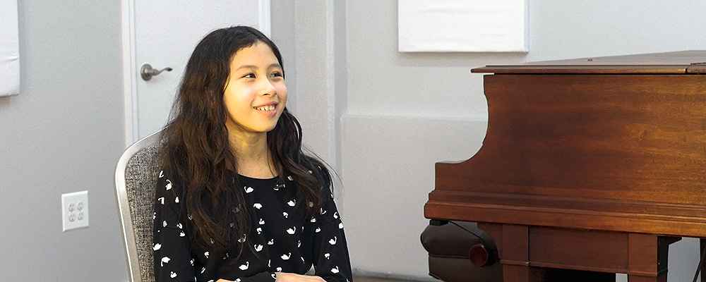 Skyler, Music Student of the Month, is always prepared